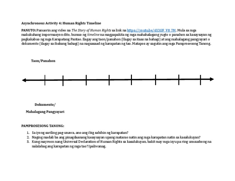 Asynchronous Activity 4 Kasaysayan NG Karapatang Pantao | PDF