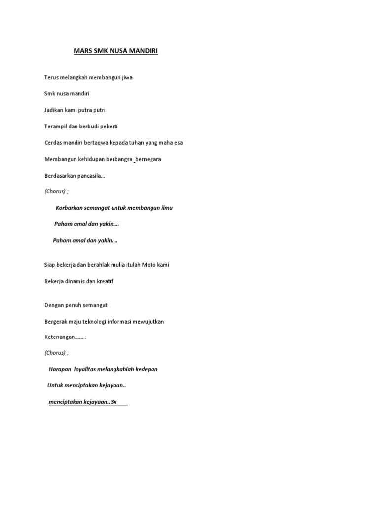 Mars SMK Nusa Mandiri | PDF