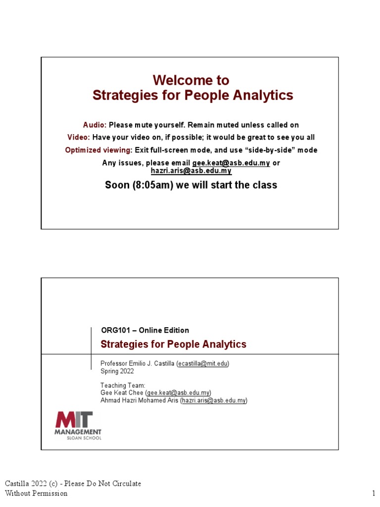 s1 - 2 What Is People Analytics Lecture Mit | Download Free PDF | Analytics | Talent Management