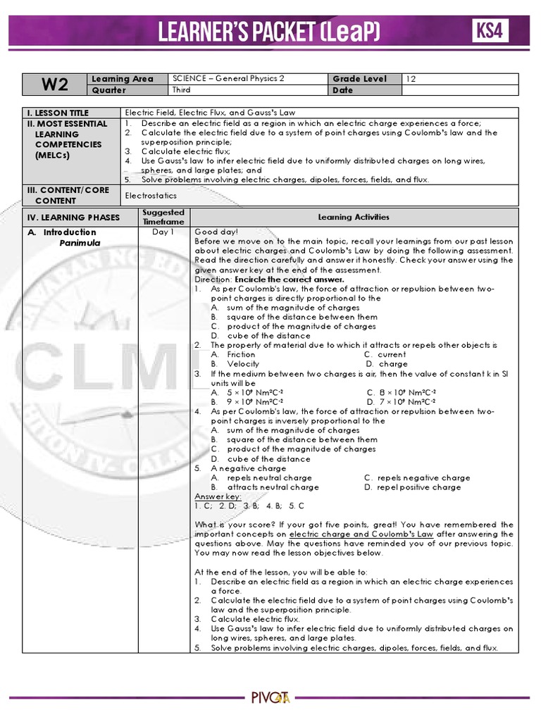 General Physics 2 Q3 LEAP 2 | PDF