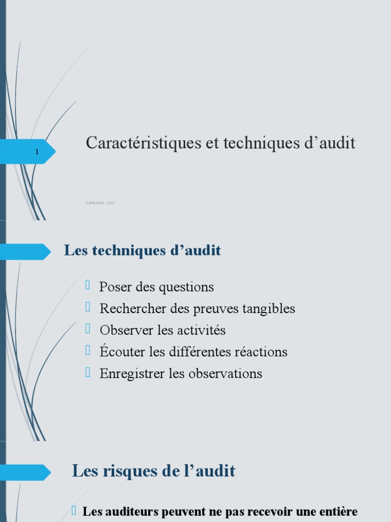 Techniques et Risques de l'Audit | PDF | Audit