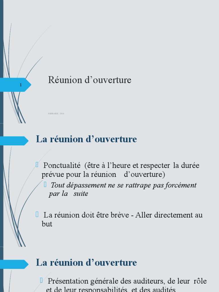 Audit Interne - 5 - Réunion D'ouverture | PDF