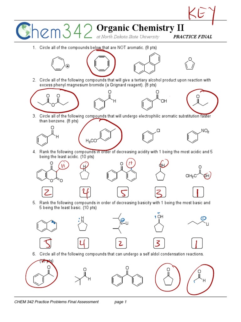 Organic Chemistry II Practice Final Exam | PDF