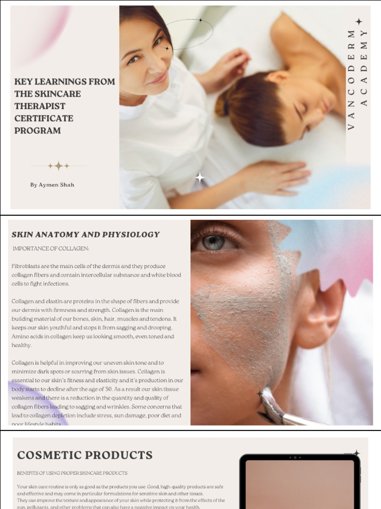 Key Learnings From Skincare Therapist Program | PDF