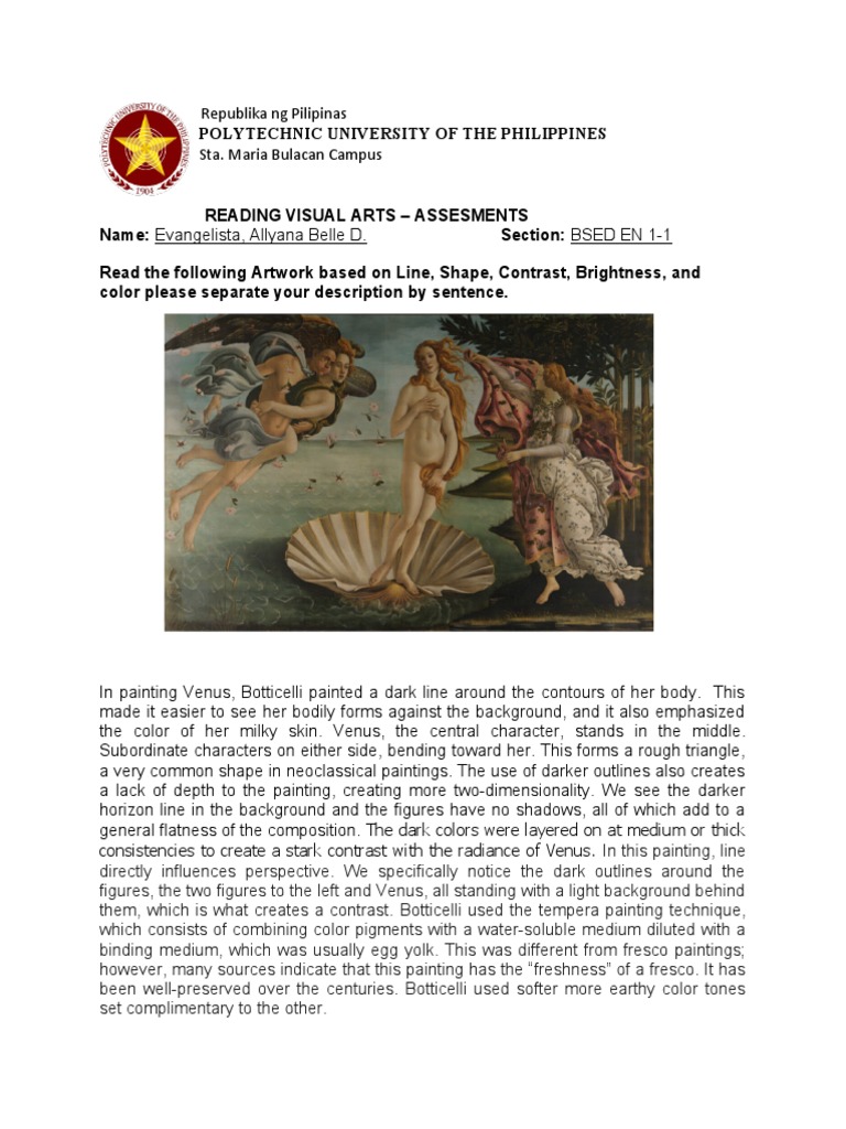 RVA Assessment | PDF | Composition (Visual Arts) | Paintings