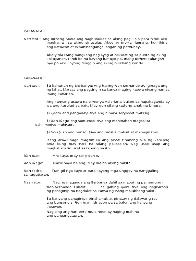 Vdocuments.mx Script Ng Ibong Adarna (1) | PDF