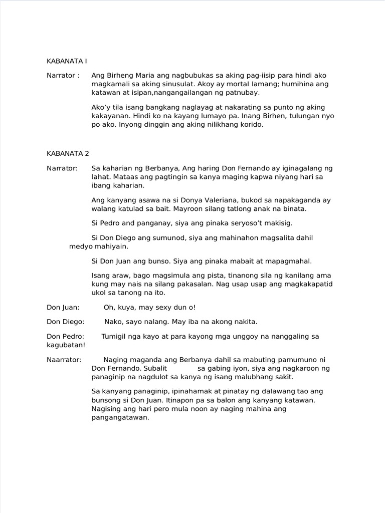 Vdocuments - MX - Script NG Ibong Adarna | PDF