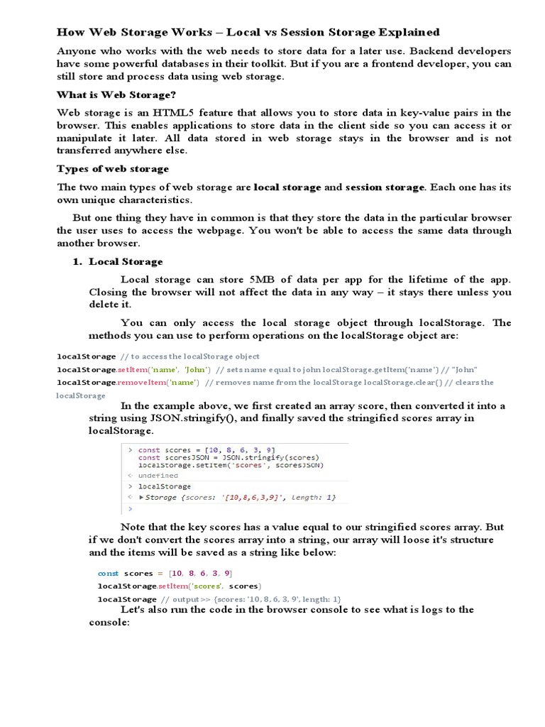 Web STorage | PDF | Http Cookie | Parameter (Computer Programming)