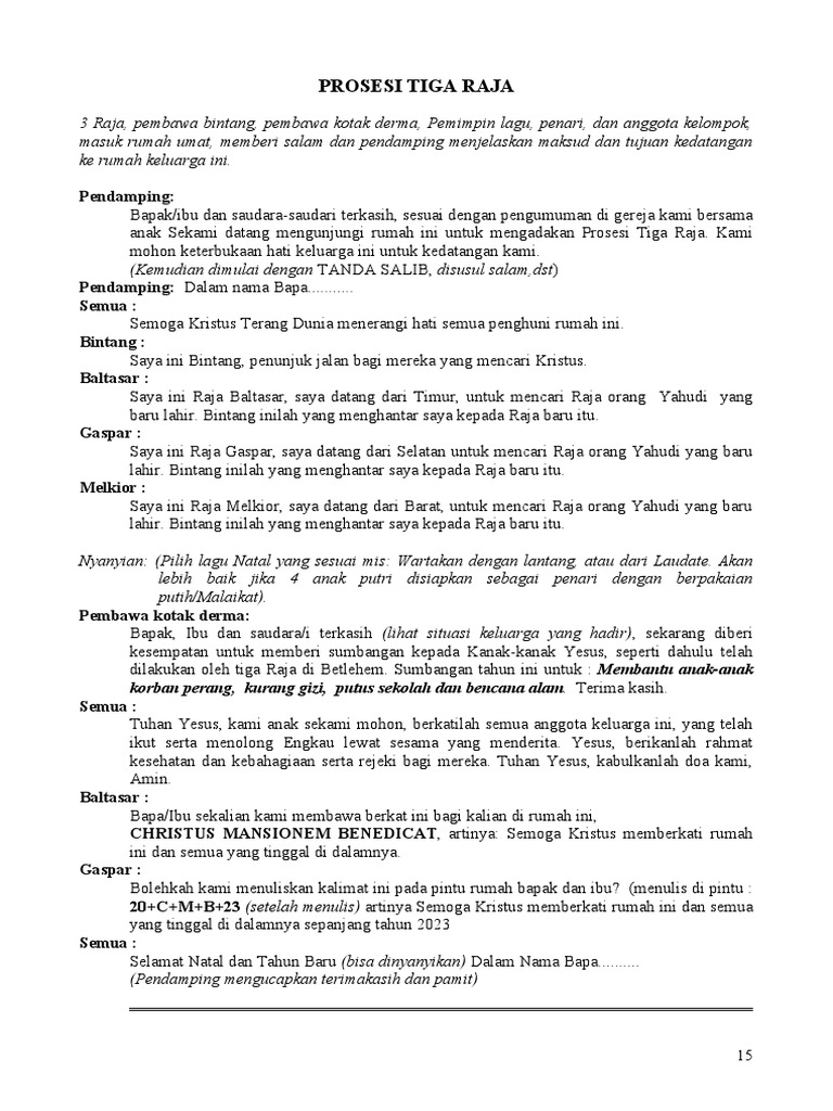 Prosesi Tiga Raja dalam Tradisi Katolik | PDF