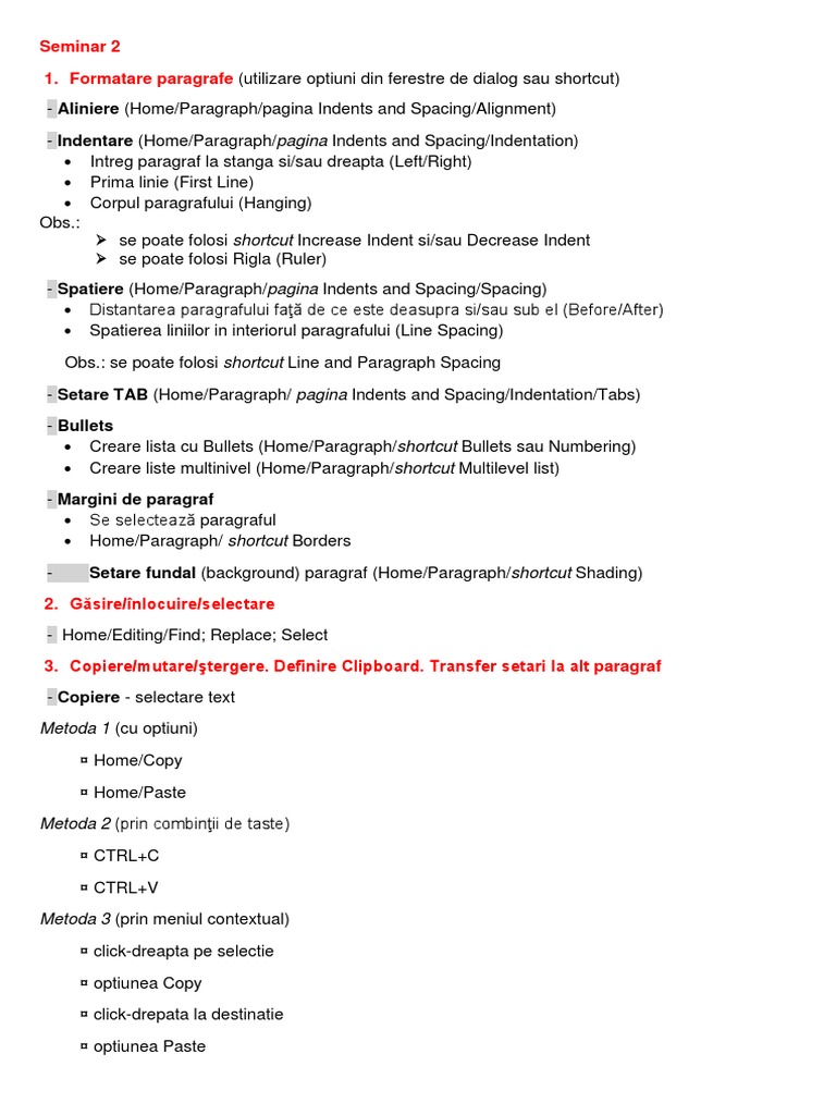 Seminar 2 - Word | PDF