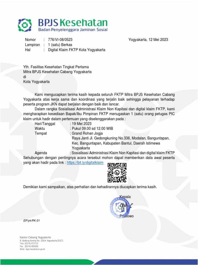 Digital Klaim FKTP Kota Yogyakarta 1 | PDF