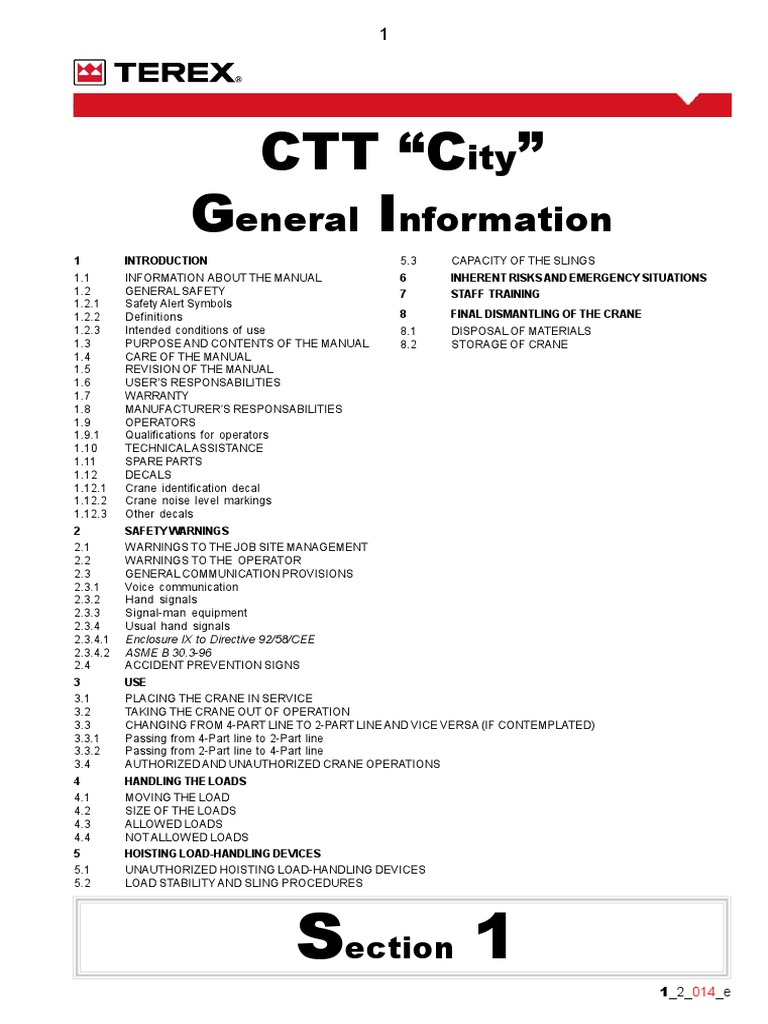 Terex Manual Full | PDF