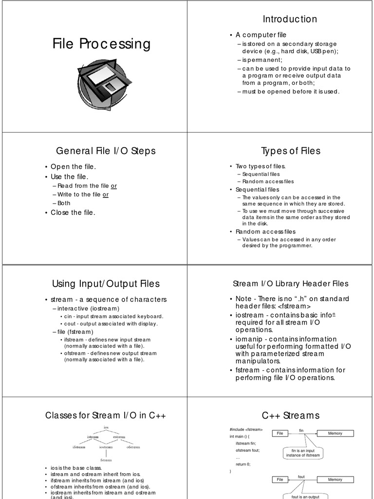 File Processing in C++ | PDF | Input/Output | Computer File