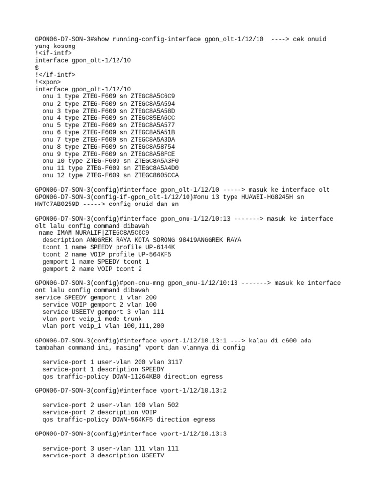 SOP Open OLT ZTE c600 | PDF | Business | Computers