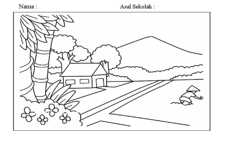 Mewarnai Gambar Pemandangan | PDF