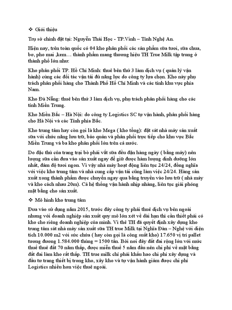 Kho Hàng TH True Milk | PDF