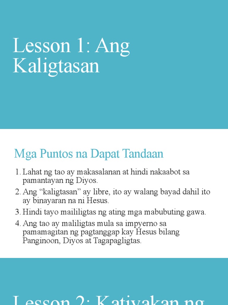 Lesson 3 Pagsisisi at Bautismo | PDF