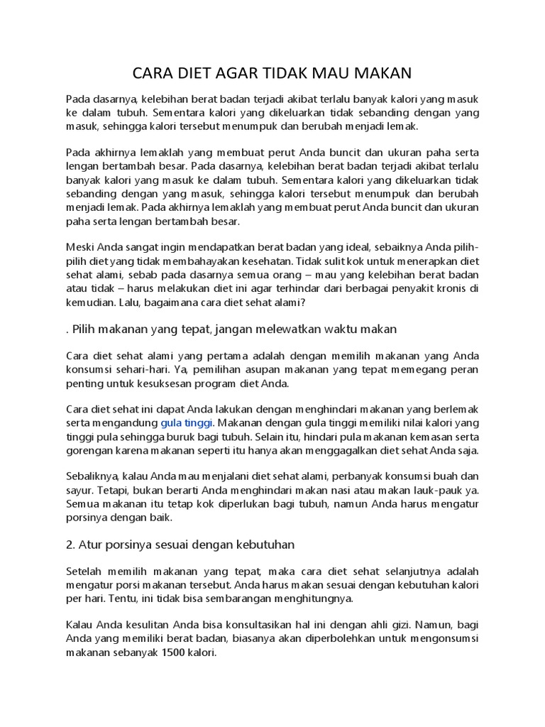 Diet Alami untuk Turunkan Berat Badan | PDF