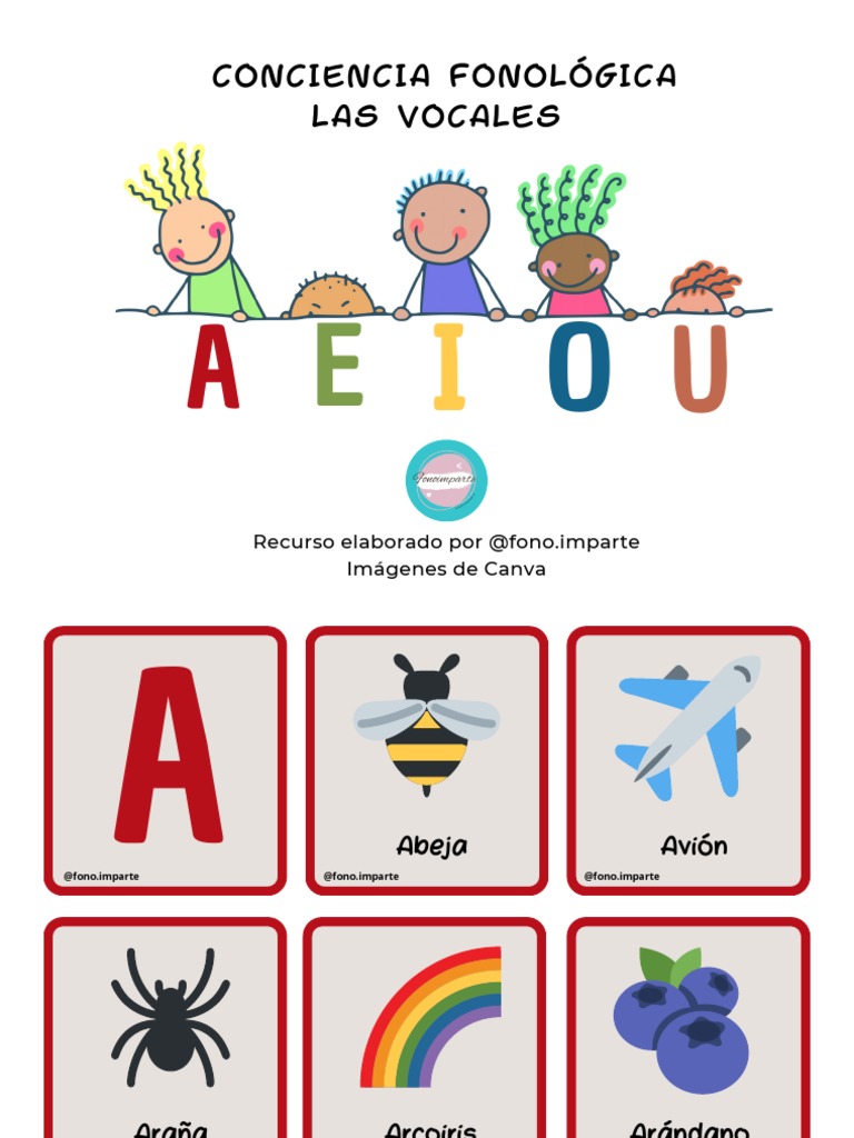 Conciencia Fonológica Vocales | PDF | Artes del Lenguaje y Comunicación
