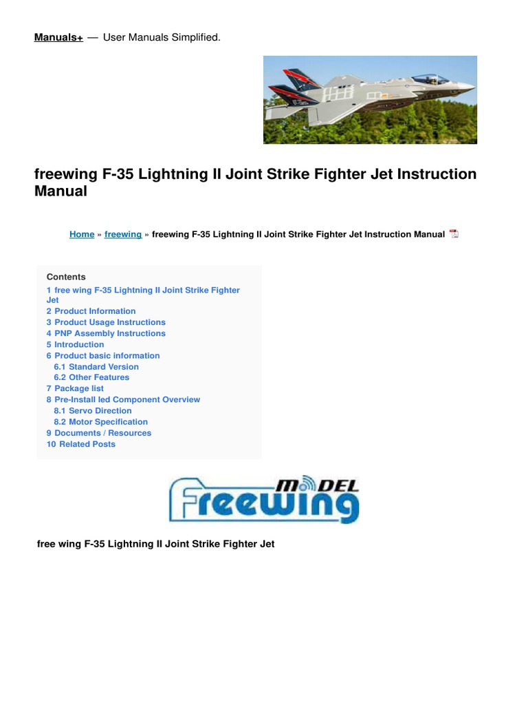 F 35 Lightning II Joint Strike Fighter Jet Manual | PDF