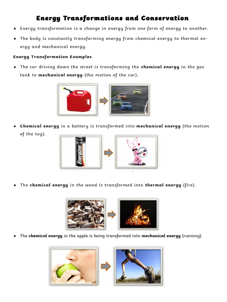 Final Energy Transformation Note | PDF | Science & Mathematics