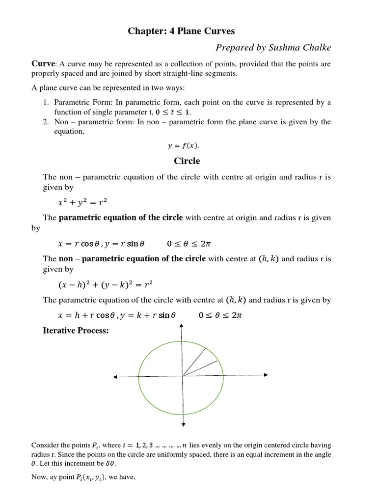 Plane Curves | PDF | Circle | Equations