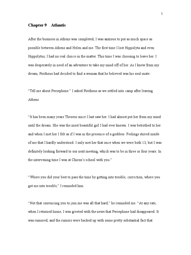Chapter 0009 Atlantis | PDF | Hades | Theseus