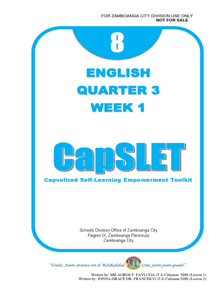 Eng8 Q3 W1 Capslet | PDF