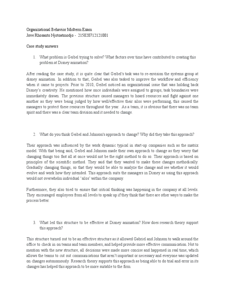 Organizational Behavior Midterm Exam | PDF | Creativity | Communication