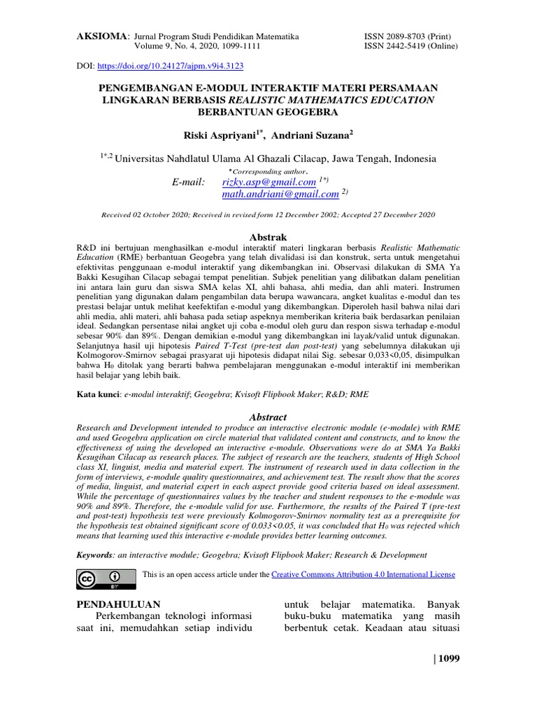 Pengembangan E Modul Interaktif Materi P | PDF