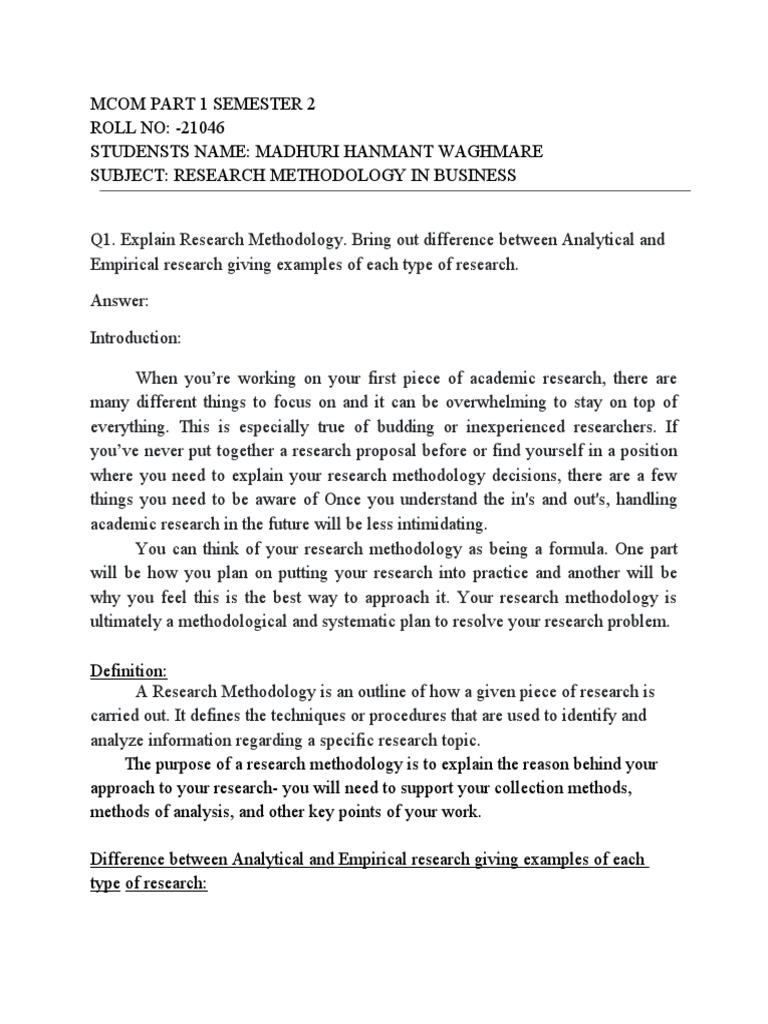 Research Methodology - Madhuri Waghmare | PDF | Methodology | Empirical ... Research Methodology - Madhuri Waghmare | PDF | Methodology | Empirical ...