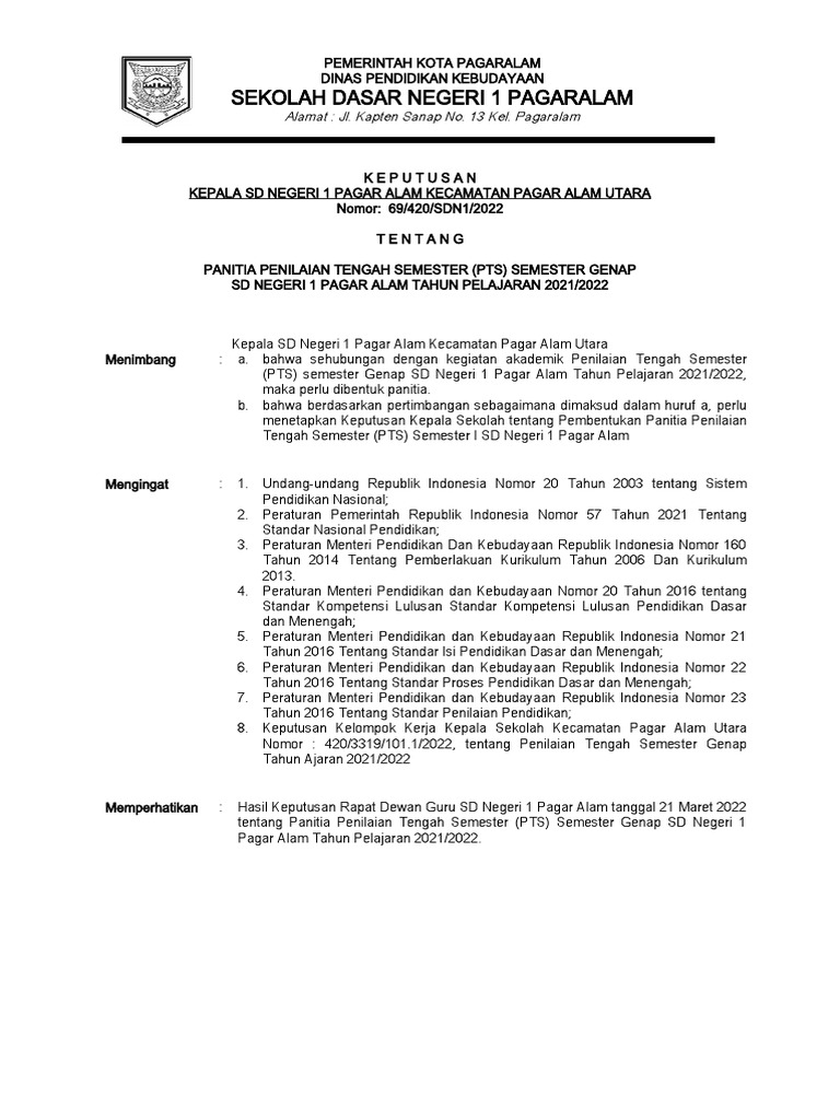 SK Pts Genap 2022 | PDF