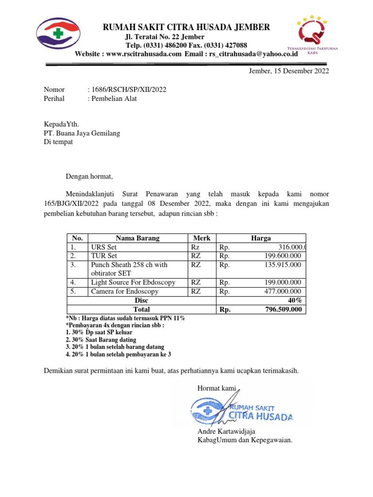 PO PT Buana Jaya 15 Des 22 | PDF