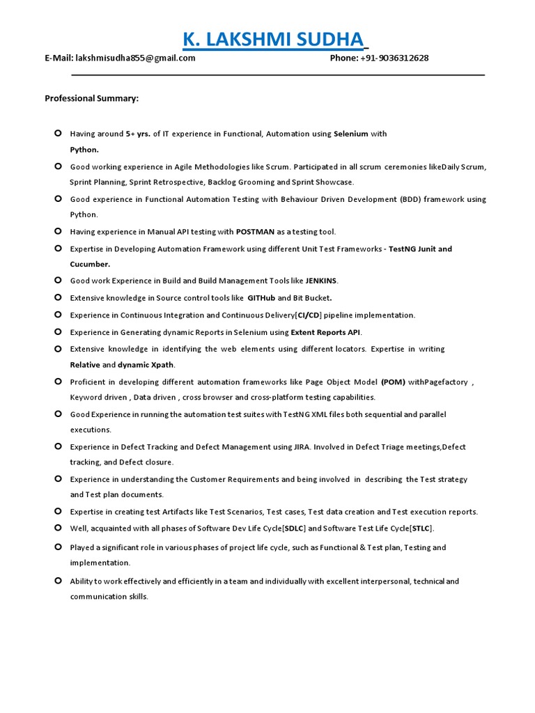 Kolli Lakshmi Sudha | PDF | Selenium (Software) | Ibm Db2