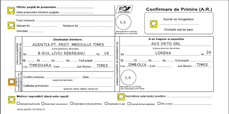 1111 Formular Confirmare de Primire AR - Aprilie 2016 GLASSTIM CRAFT ...