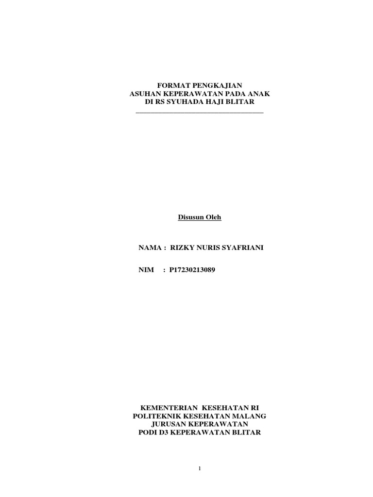 Format Askep Anak | PDF