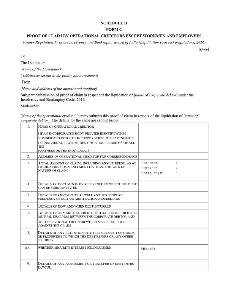 Form C LP OC Cliam Form | PDF