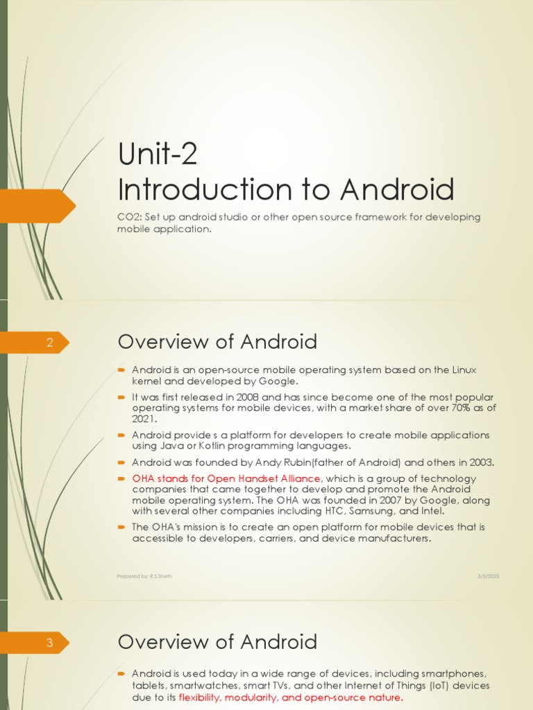 MCAD - Unit 2 | PDF | Android (Operating System) | Mobile App
