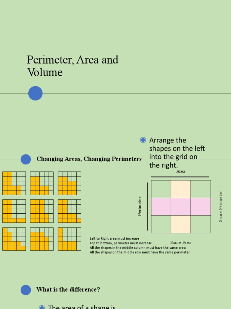 PAV 01 Perimeter and Area 23 | PDF | Area | Length