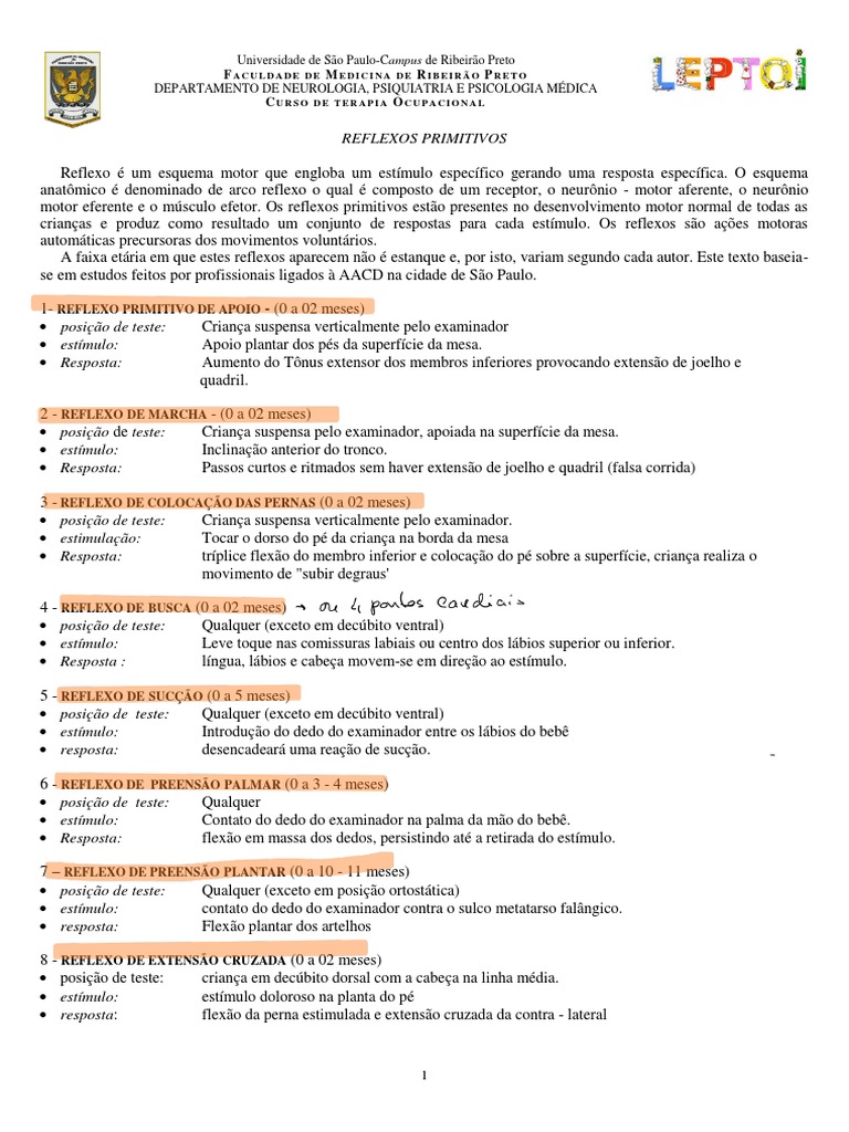 Reflexos Primitivos - 230327 - 135750 | PDF