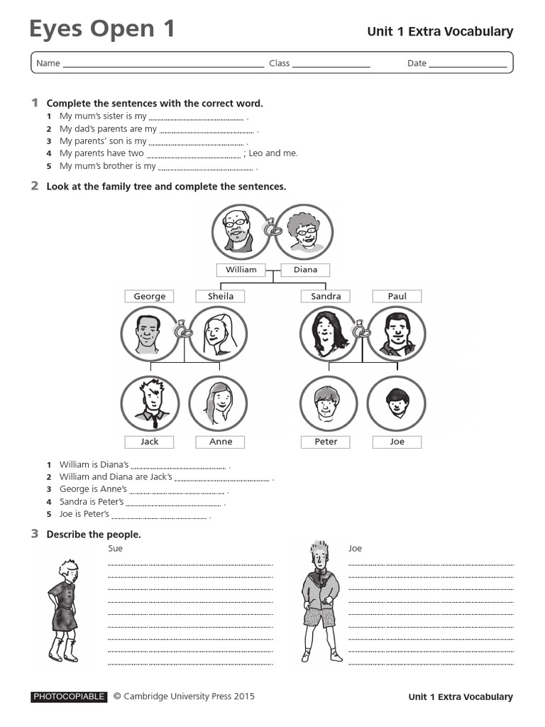 Family Vocabulary Practice | PDF