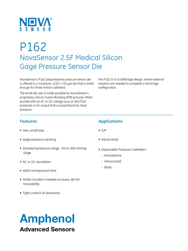 AAS 920 641B NovaSensor P162 060815 Web | PDF | Resistor | Electrical ...