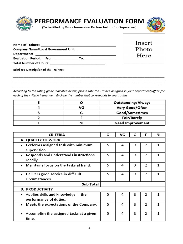 Performance-Evaluation-FORM | PDF | Performance Appraisal | Behavioural ...