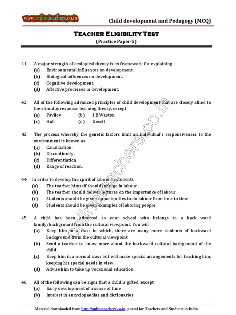 Child Development MCQ 05 | PDF | Child Development | Relationships