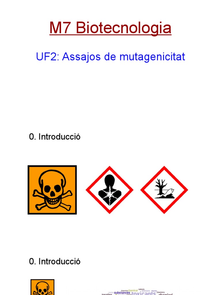 M7 Biotecnologia: UF2: Assajos de Mutagenicitat | PDF