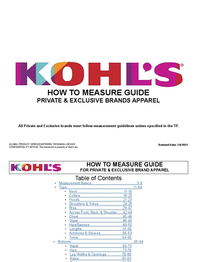Apparel Measurement Guidelines | PDF | Seam (Sewing) | Clothing