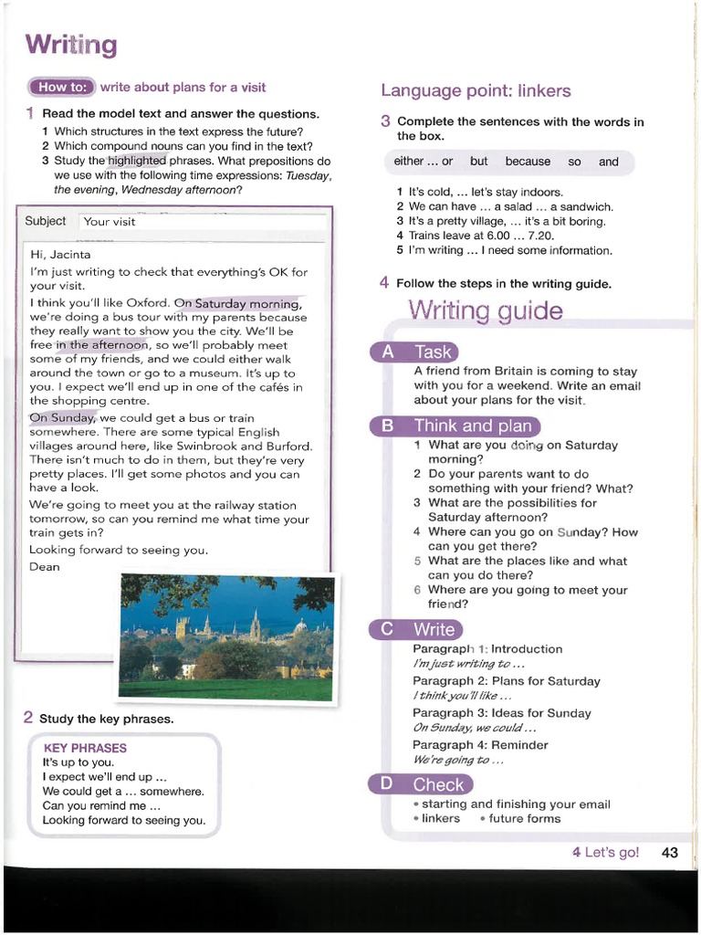 Unit 3 Writing - Plans for a Visit - 4º ESO | PDF