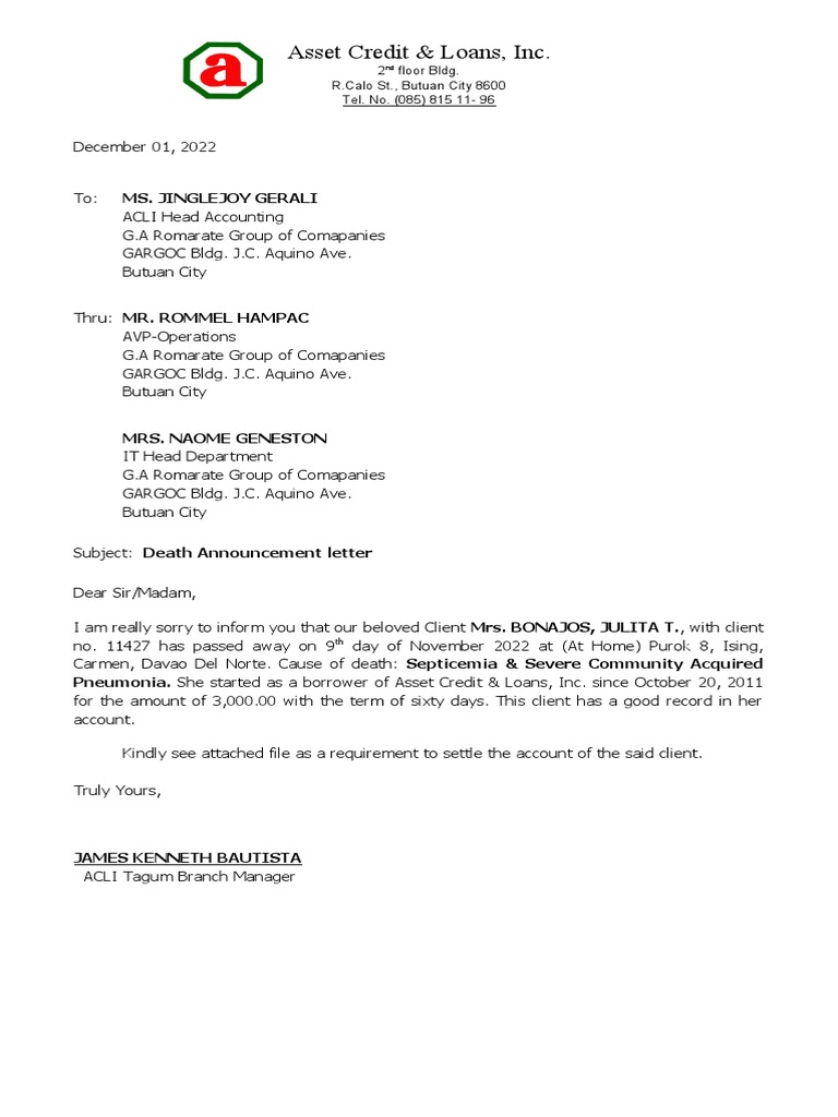 Letter for Insurance Claim | PDF