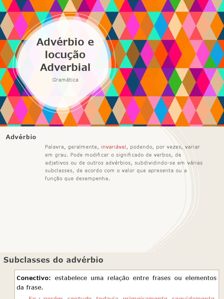 Subclasses de Advérbios na Gramática | PDF