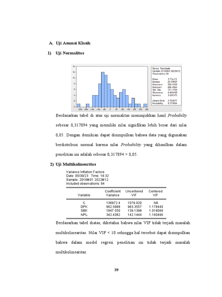Pengolahan Data Regresi - Revisi | PDF